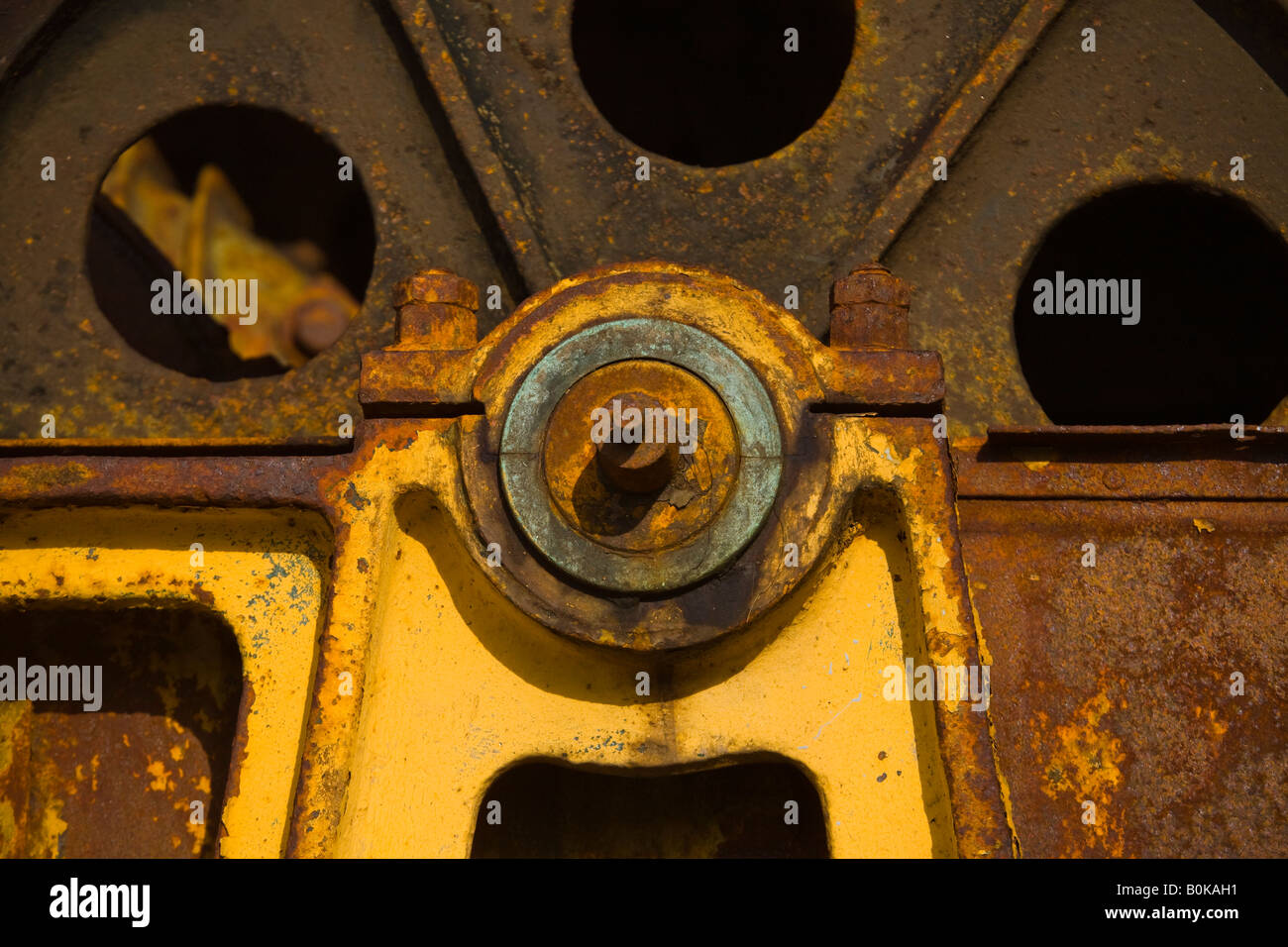 Rusty cog in disused crane at harbour, Irvine, Ayrshire, Scotland Stock ...