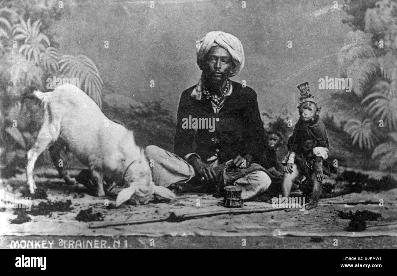 Monkey trainer, India, 20th century. Artist: Unknown Stock Photo - Alamy