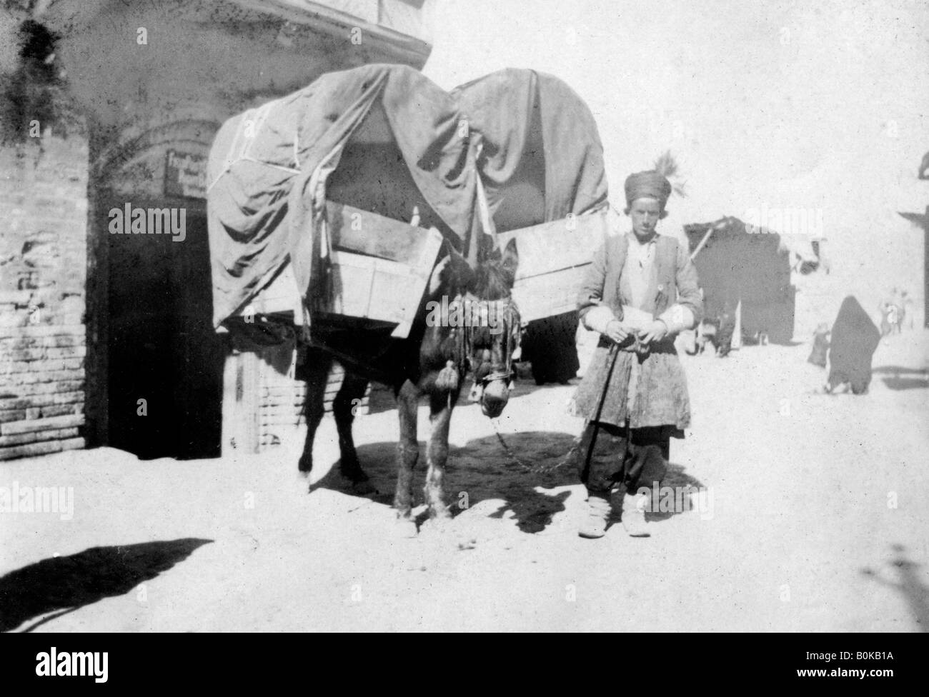 Persian donkey transport, Baghdad, Iraq, 1917-1919. Artist: Unknown ...