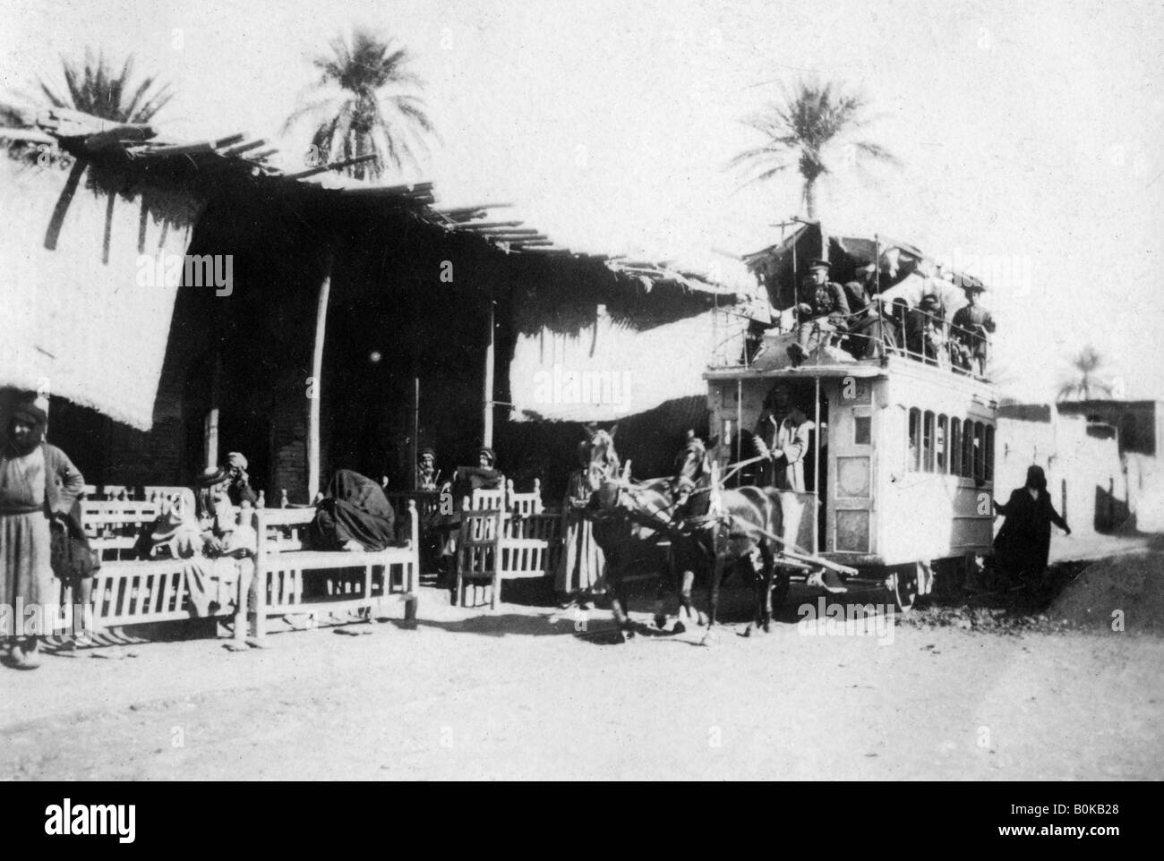 Tramcar, Kazimain road, Baghdad, Iraq, 1917-1919. Artist: Unknown Stock ...