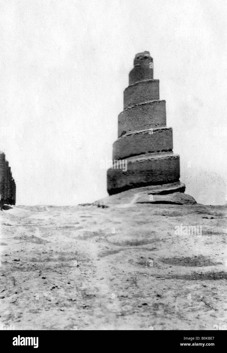 Malwiya tower, Samarra, Mesopotamia, 1918. Artist: Unknown Stock Photo ...