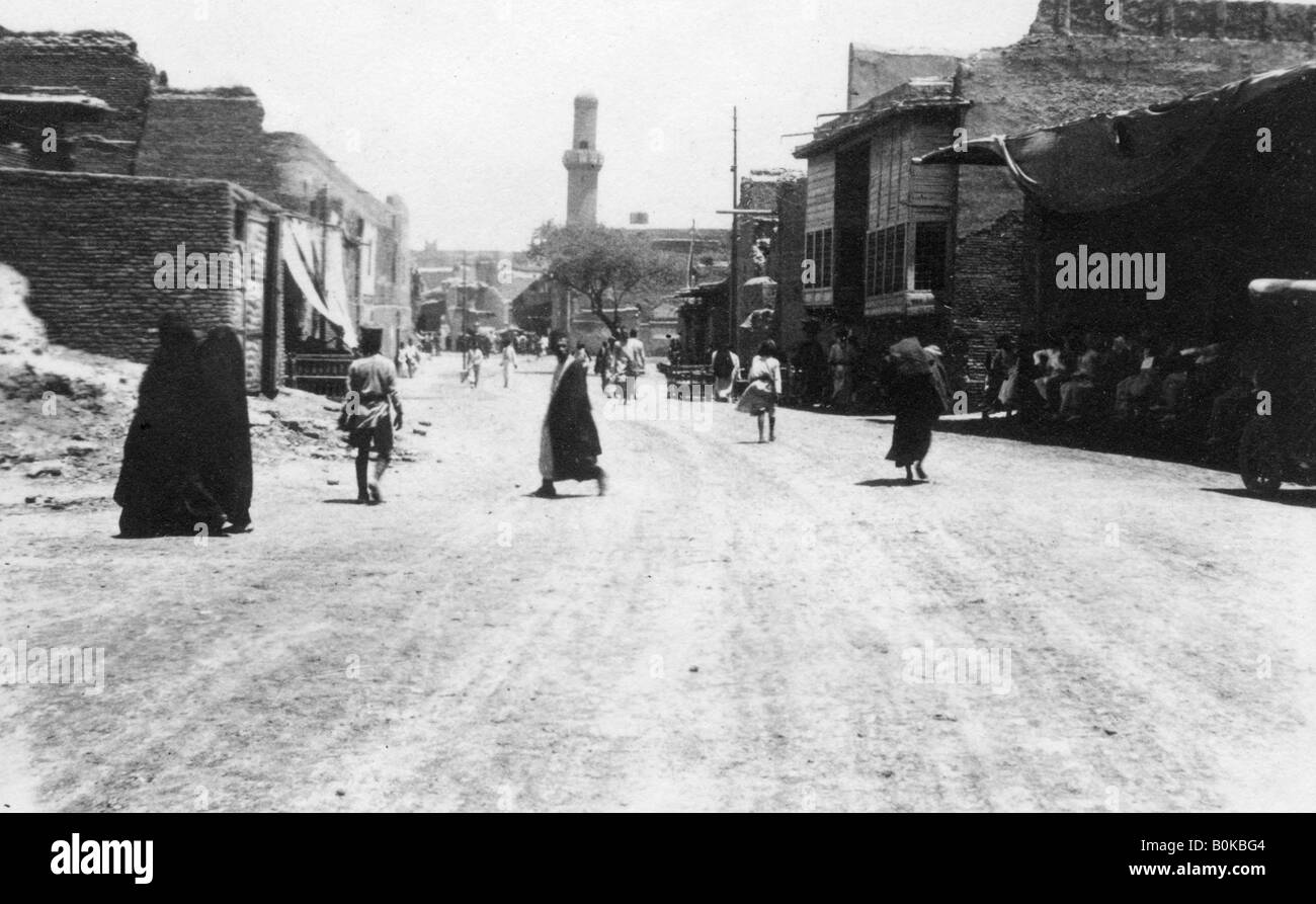 A street in Baghdad, Mesopotamia, WWI, 1918. Artist: Unknown Stock ...