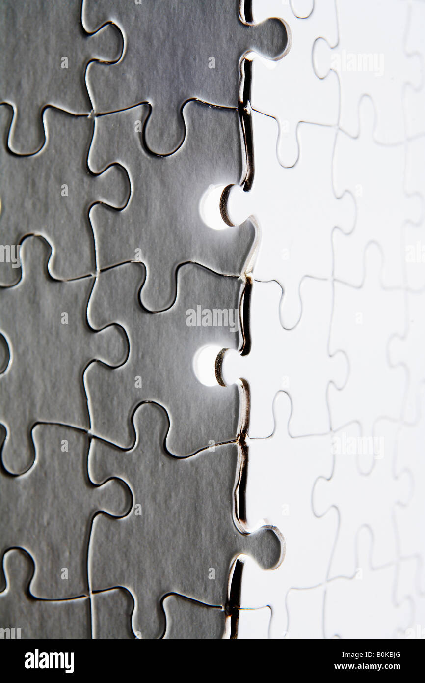 Gray and White Jigsaw Pieces Stock Photo - Alamy