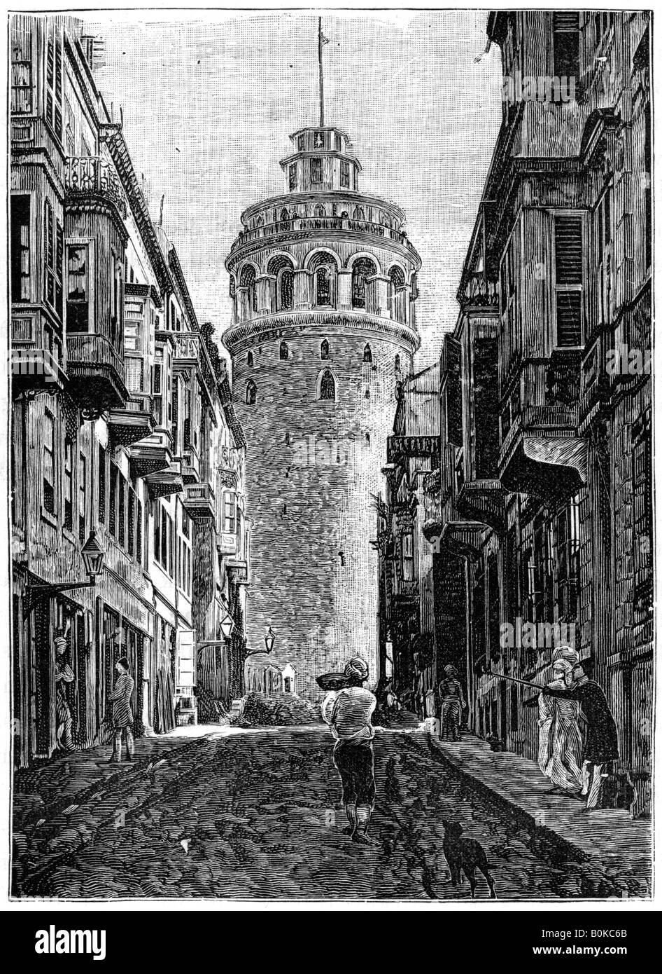 'The Tower of Galata, Constantinople', 1900. Artist: Unknown Stock ...