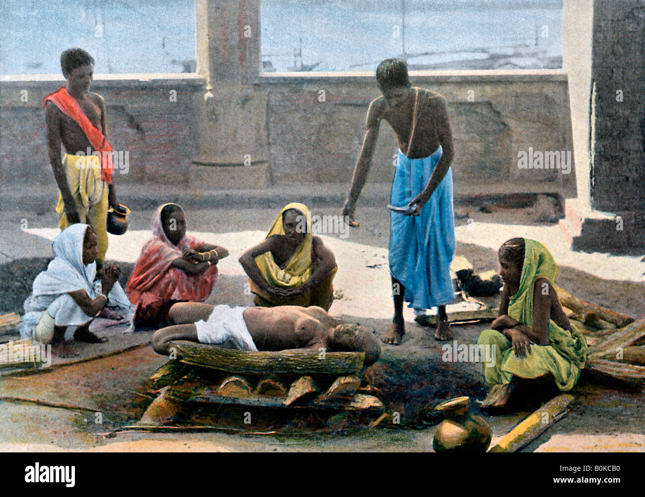 Cremation in India, c1890. Artist: Gillot Stock Photo - Alamy