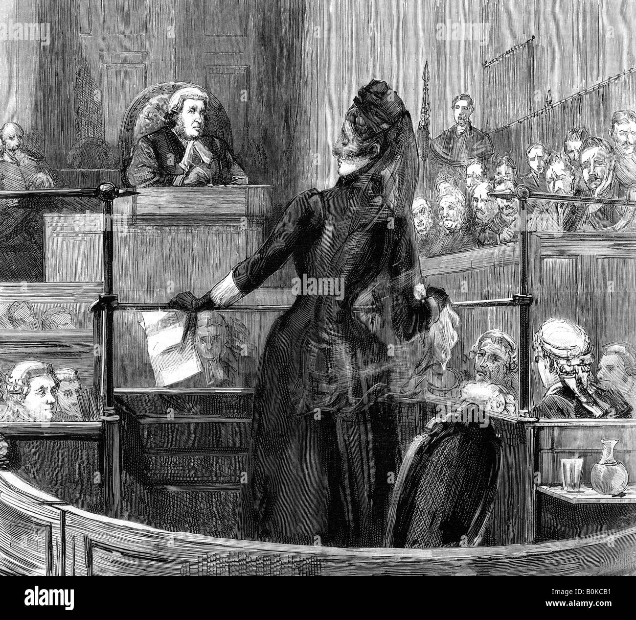 The trial of Mrs Maybrick at Liverpool, 1889. Artist: Unknown Stock ...