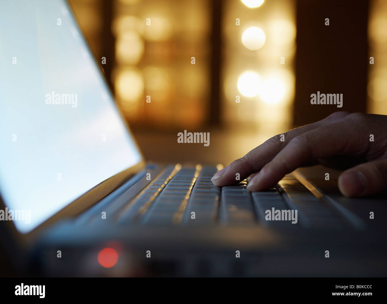 Person's Hand on Computer Keyboard Stock Photo - Alamy