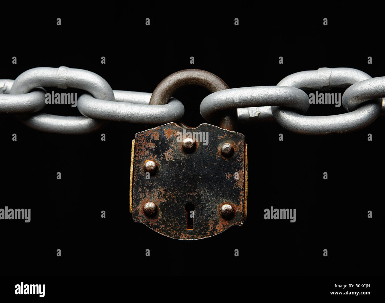 Padlock on chain hi-res stock photography and images - Alamy