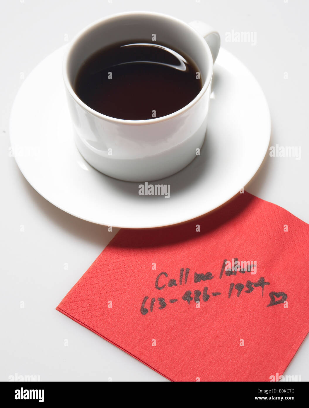 Message on Napkin Beside Coffee Cup Stock Photo - Alamy