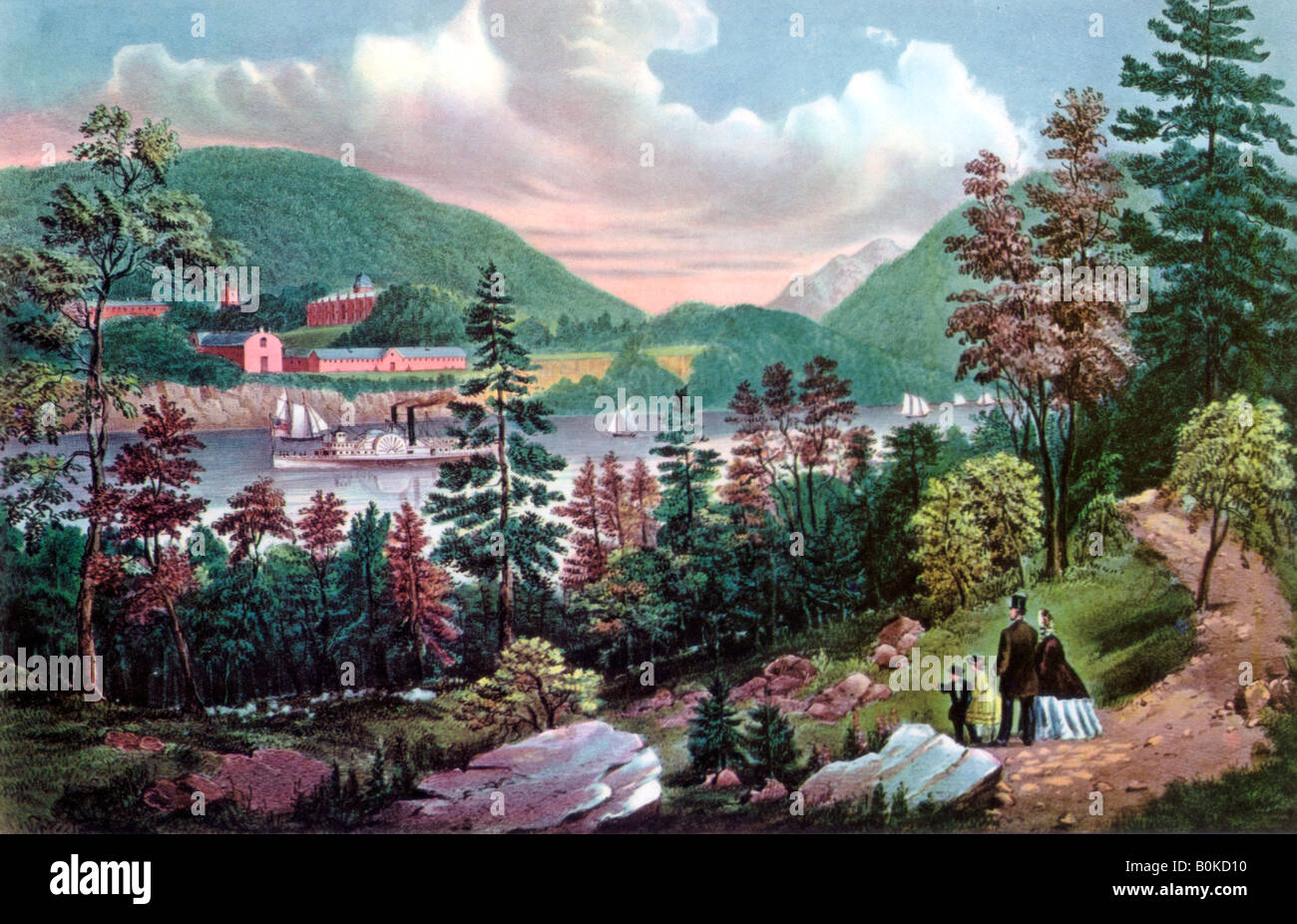 West Point, US Military Academy, from the opposite Shore, 1862.Artist ...