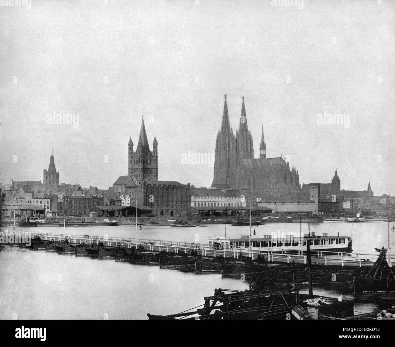 The Rhine at Cologne, Germany, 1893.Artist: John L Stoddard Stock Photo ...