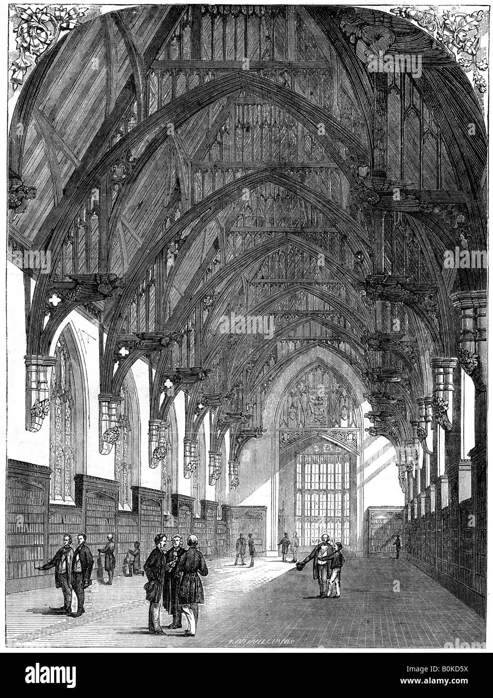 The New Middle Temple Library, 1861. Artist: Unknown Stock Photo - Alamy