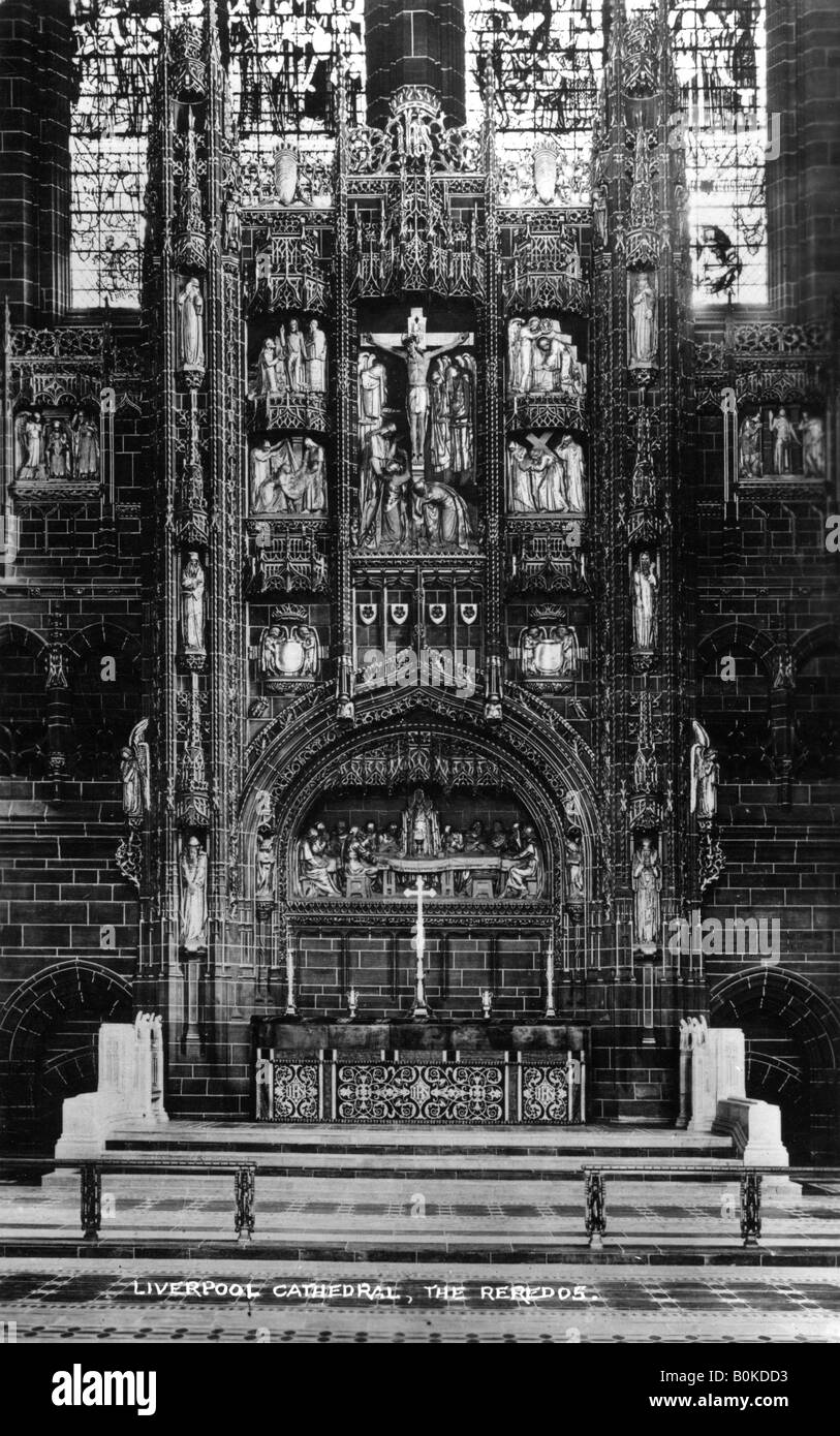 The reredos in Liverpool Cathedral, 20th century. Artist: Unknown Stock ...