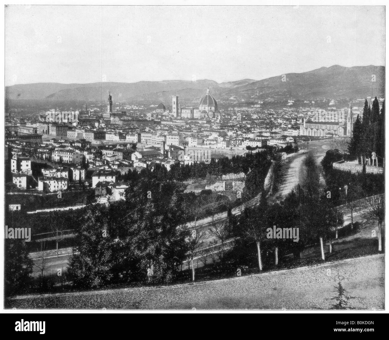 Panorama of Florence, Italy, late 19th century. Artist: John L Stoddard ...