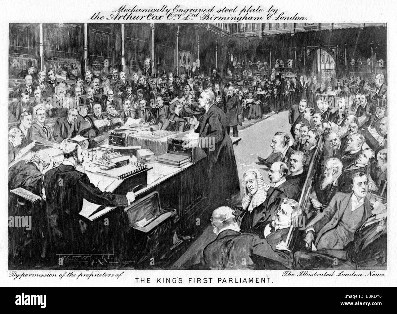 'The king's first parliament', 1902-1903. Artist: Arthur Cox ...