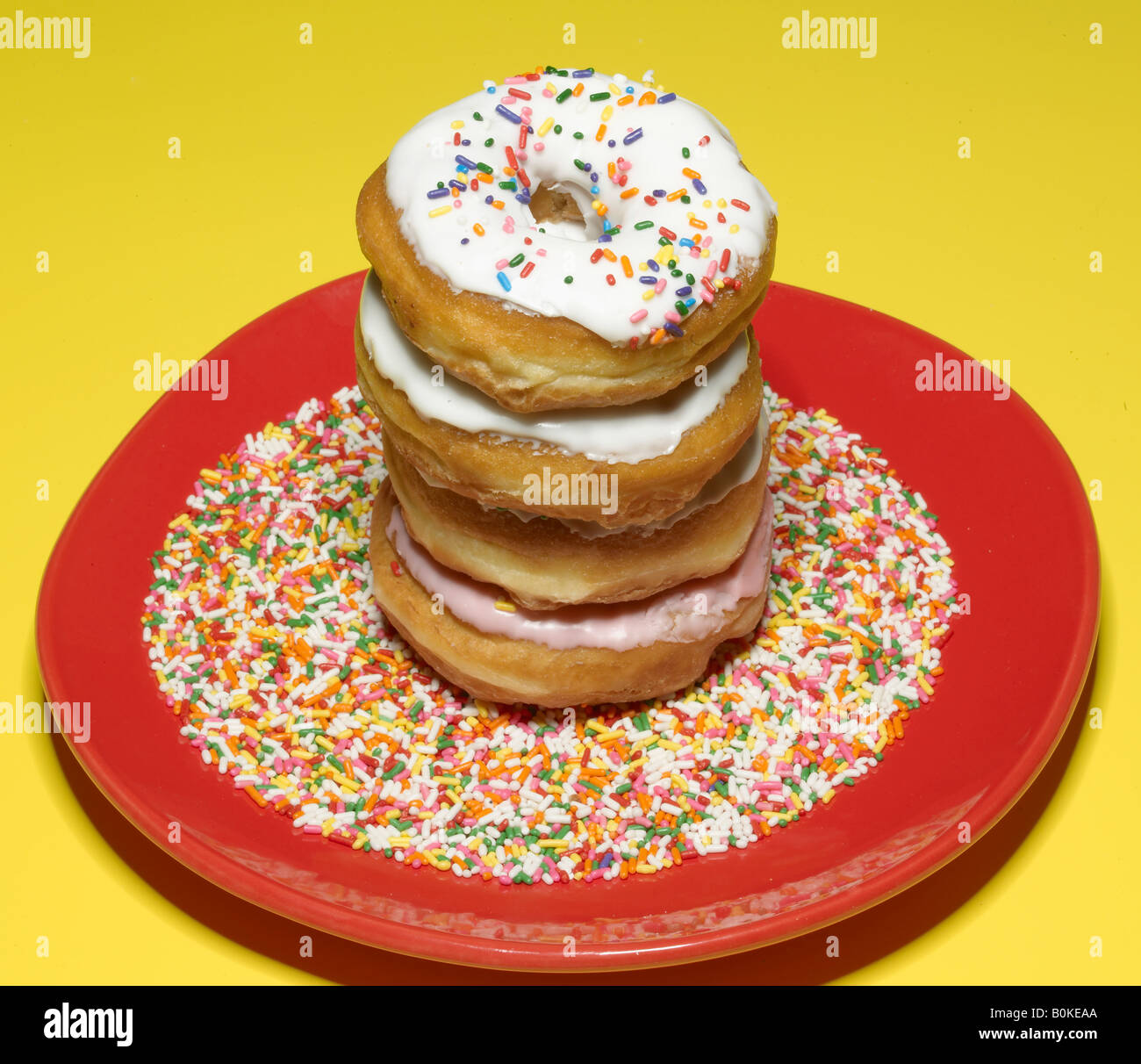 Stack of Doughnuts on Plate Stock Photo - Alamy