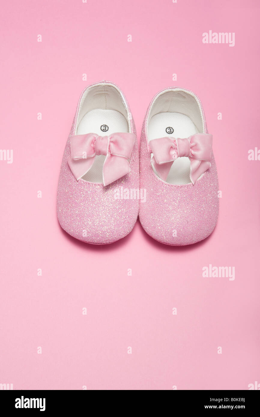 Pink Baby Shoes Stock Photo - Alamy
