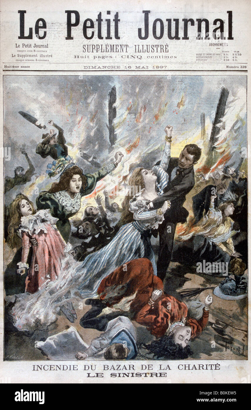 Fire at the Bazar de la Charite, Paris, 4th May 1897. Artist: F Meaulle ...