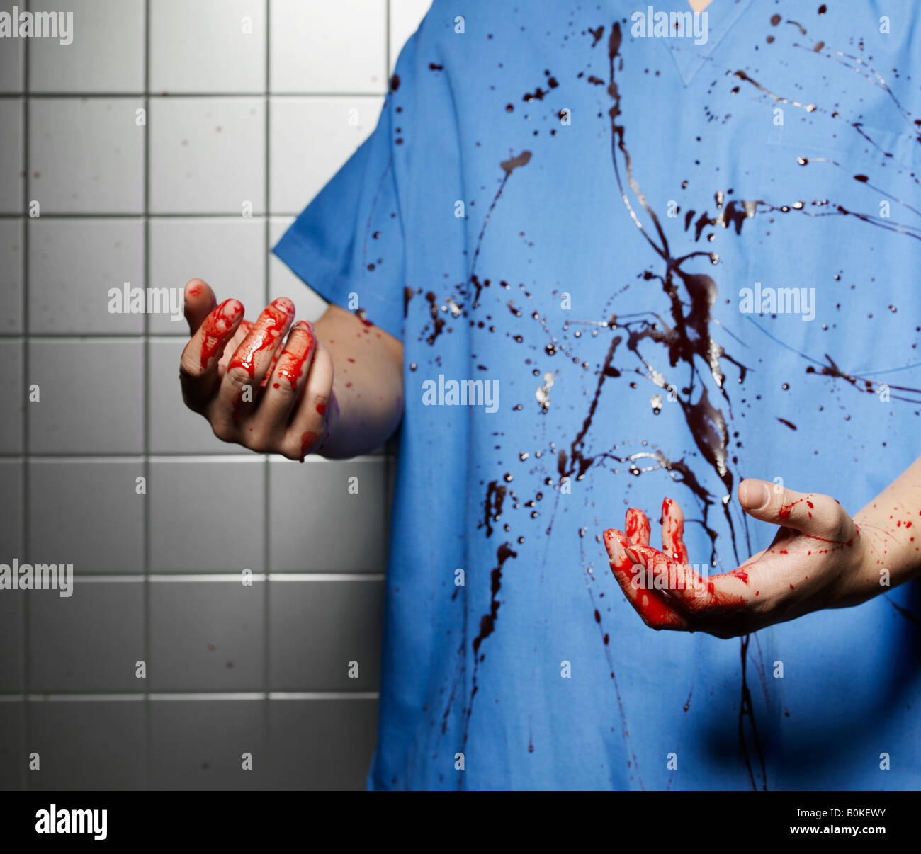 Man blood on hands hi-res stock photography and images - Alamy