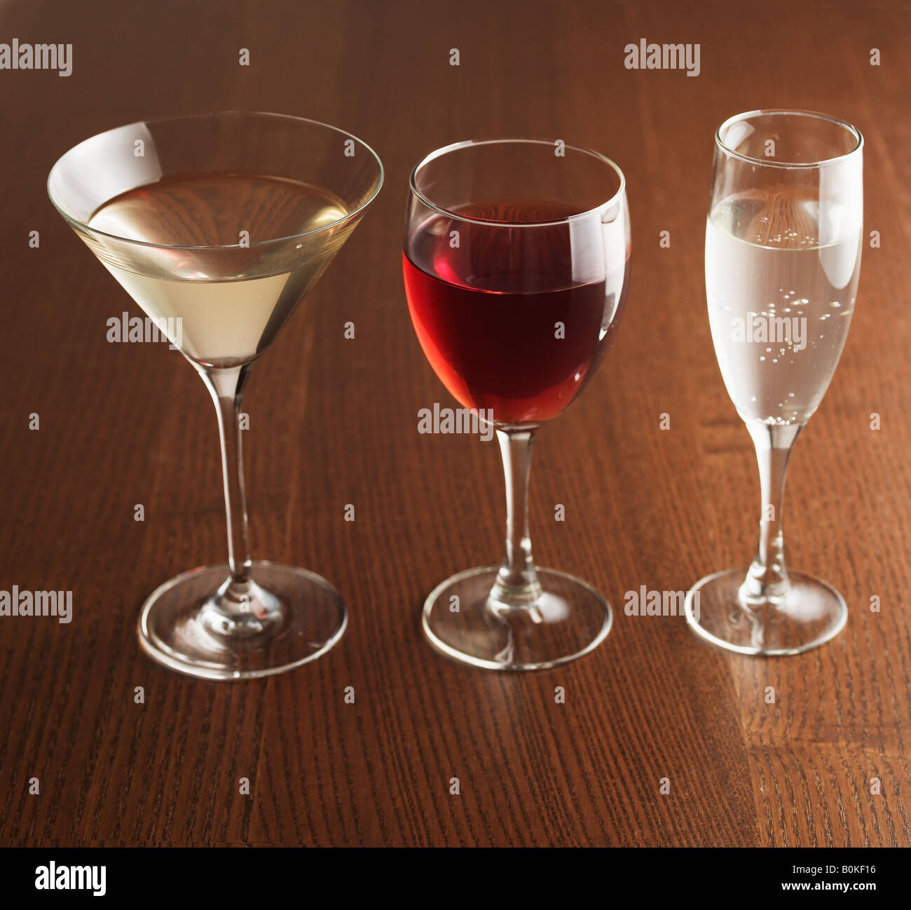 Three Alcoholic Drinks Stock Photo - Alamy