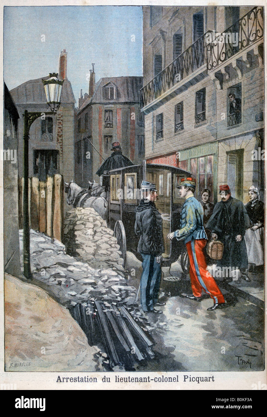 The arrest of lieutenant-colonel Picquart, 1898. Artist: F Meaulle ...
