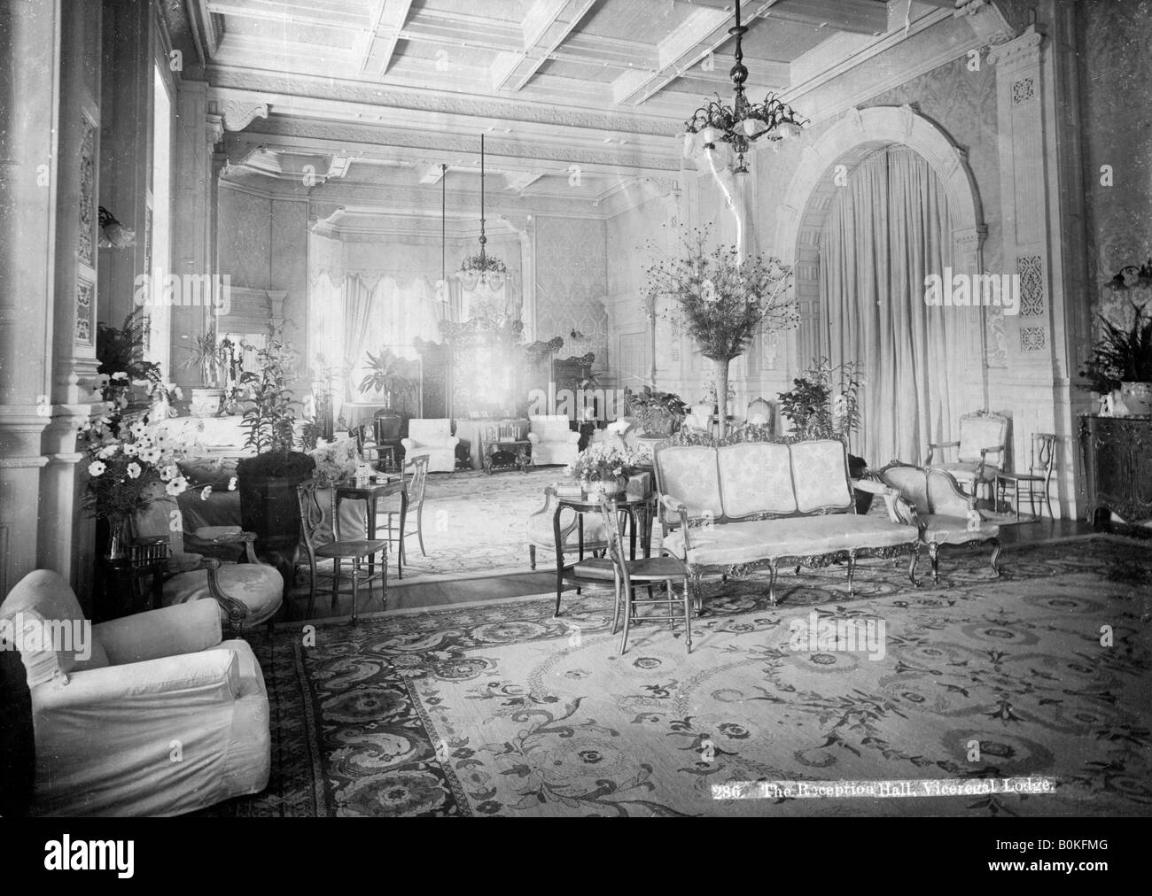 The reception hall, Viceregal Lodge, India, 20th century. Artist ...