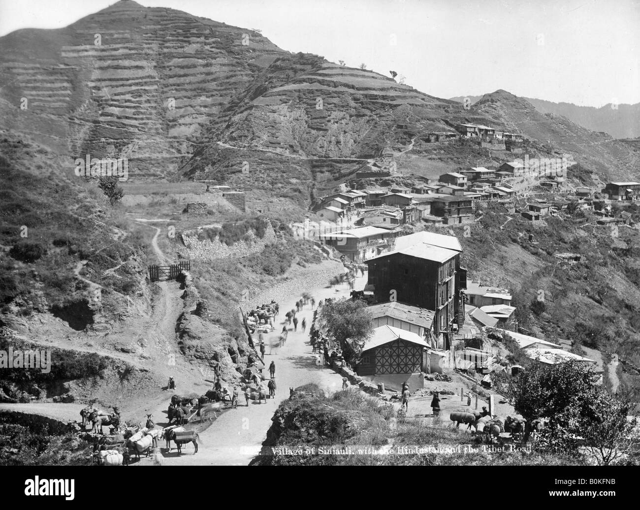 Sinauli village, with the Hindustan and the Tibet roads, Simla, India ...