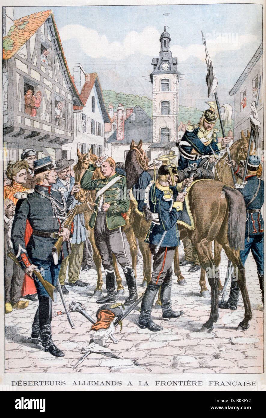 German deserters at the French frontier, 1903. Artist: Unknown Stock ...