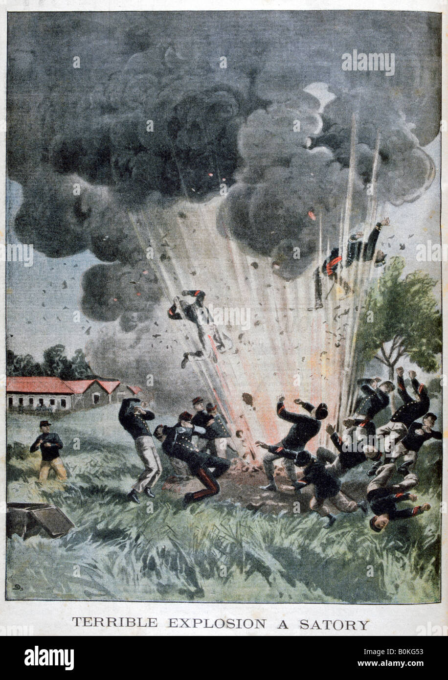 Terrible explosion at Satory, France, 1902. Artist: Unknown Stock Photo ...