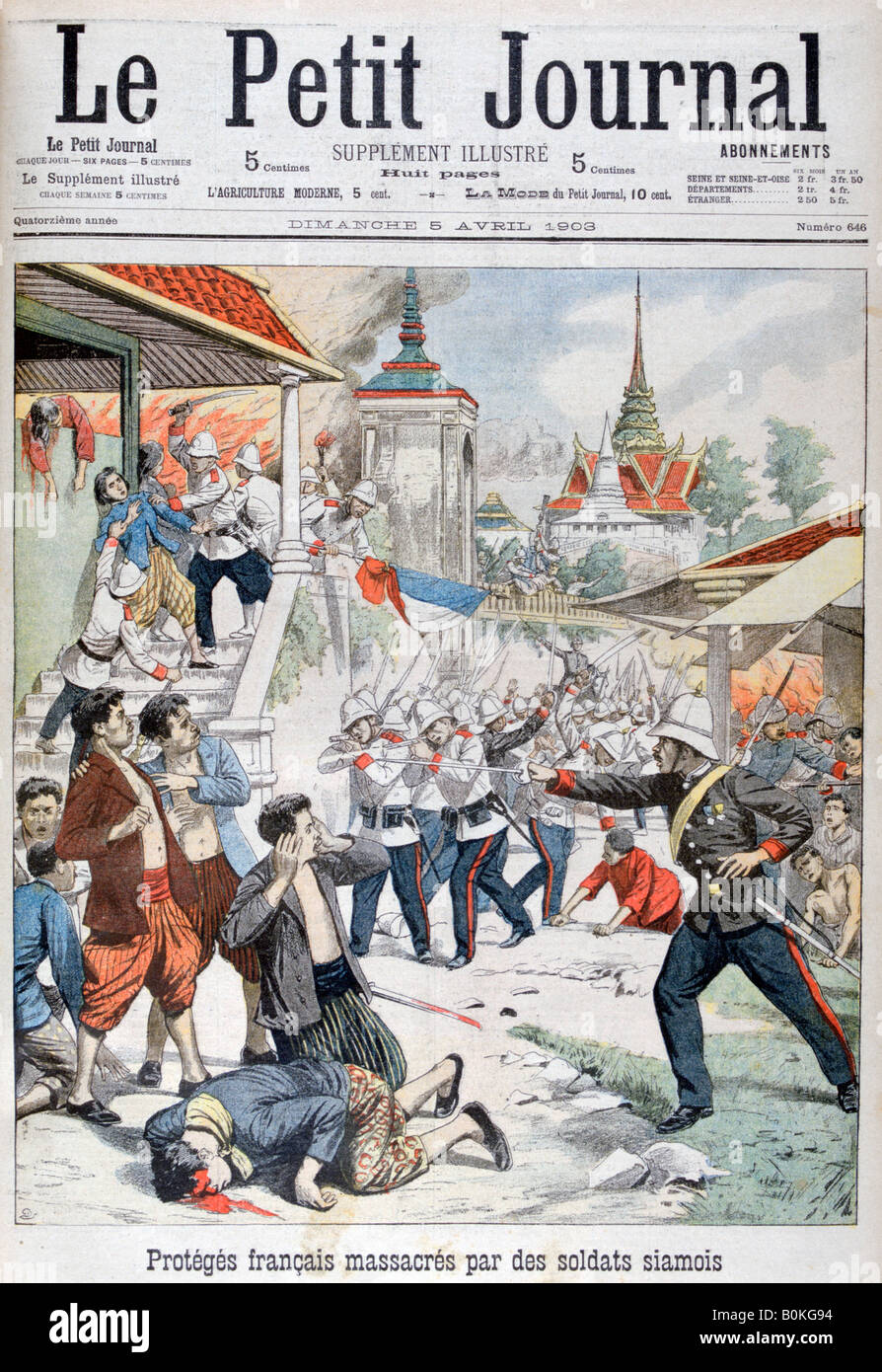 People under French protection massacred by Siamese soldiers, Siam ...