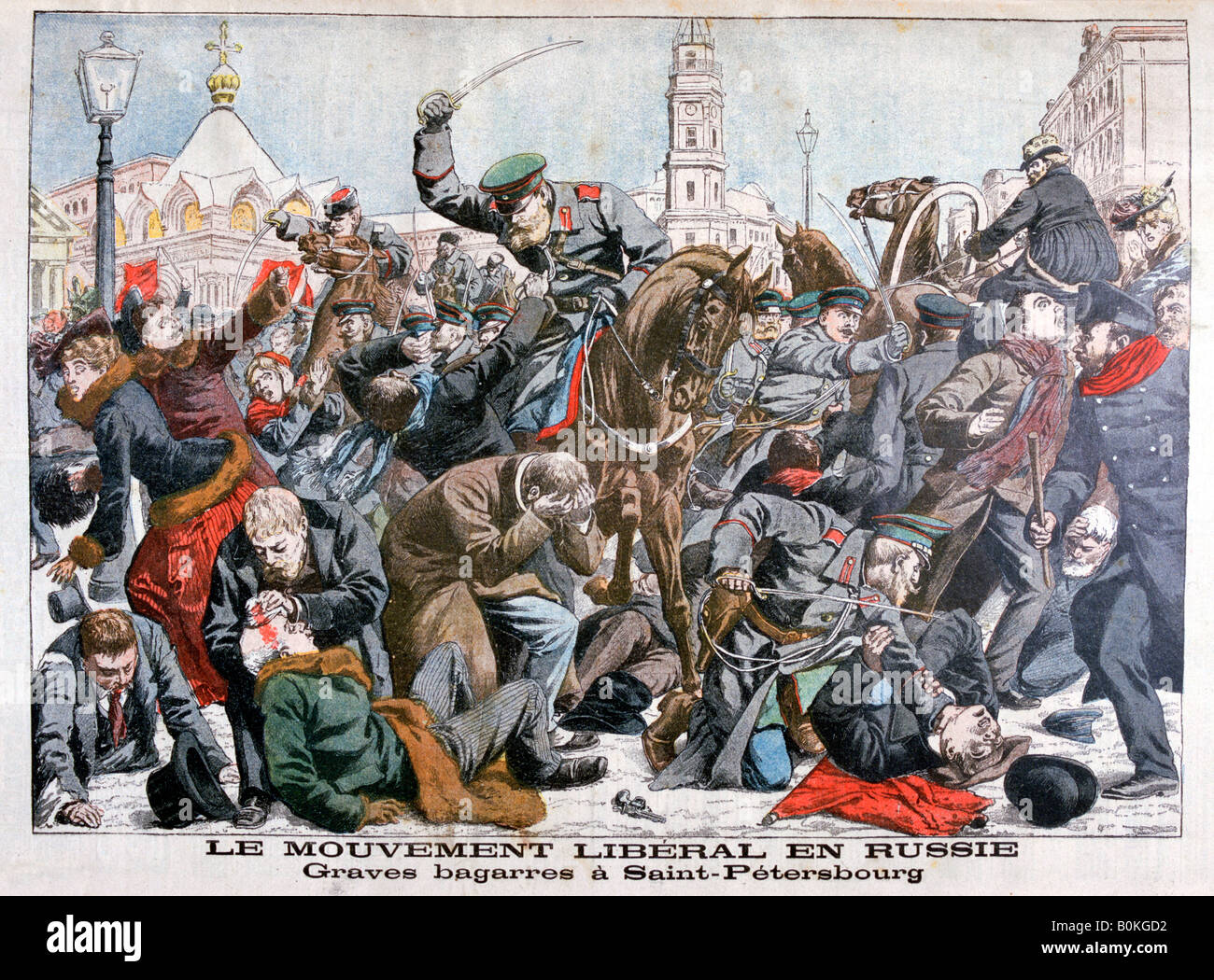 Serious fighting by the Liberal Movement in Russia, St Petersburg, 1904 ...
