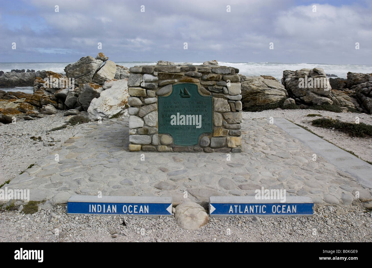 Cape Agulhas meeting of two oceans South Africa Stock Photo - Alamy