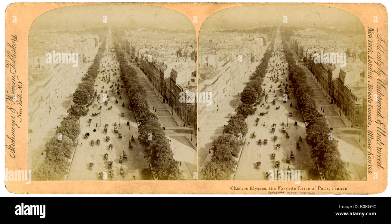 The Champs Elysees, Paris, France, 1894.Artist: Underwood & Underwood ...