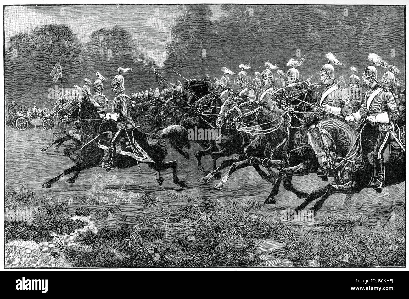 Charge of the 5th and 7th Dragoon Guards, review in Windsor Park, 1900 ...
