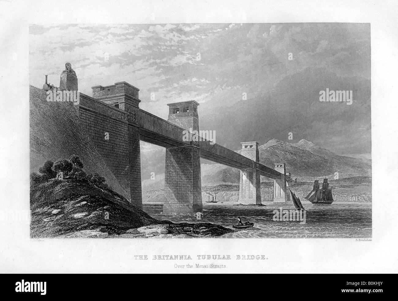 The Britannia Tubular Bridge over the Menai Straits, Wales, 1886 ...