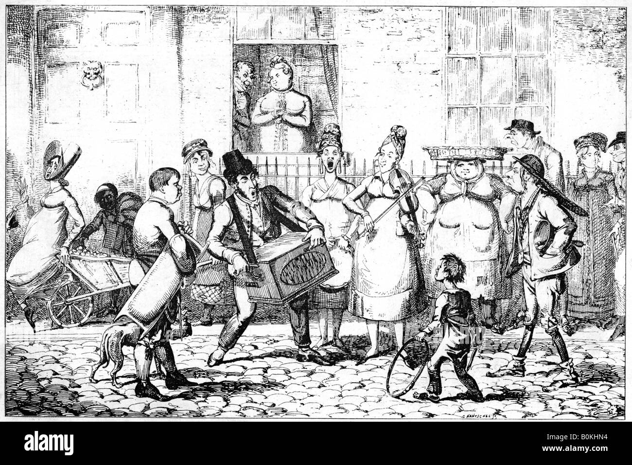 Cruikshank cartoon music Black and White Stock Photos & Images - Alamy