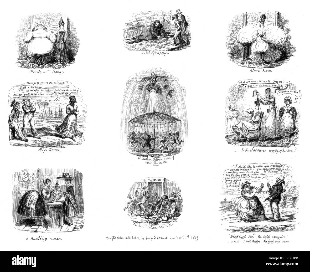 Cruikshank cartoon music Black and White Stock Photos & Images - Alamy