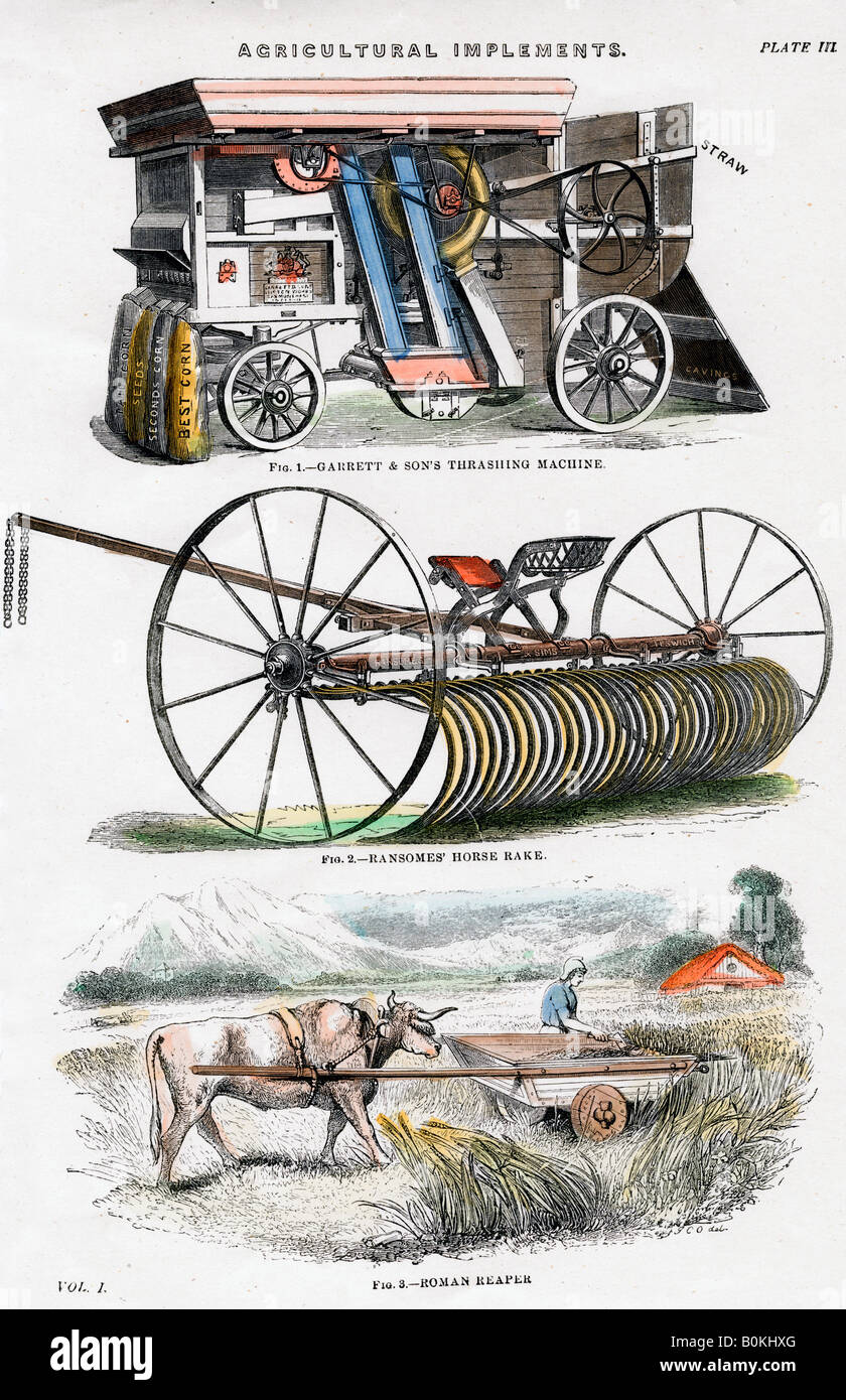 Agricultural implements, 19th century. Artist: Unknown Stock Photo - Alamy