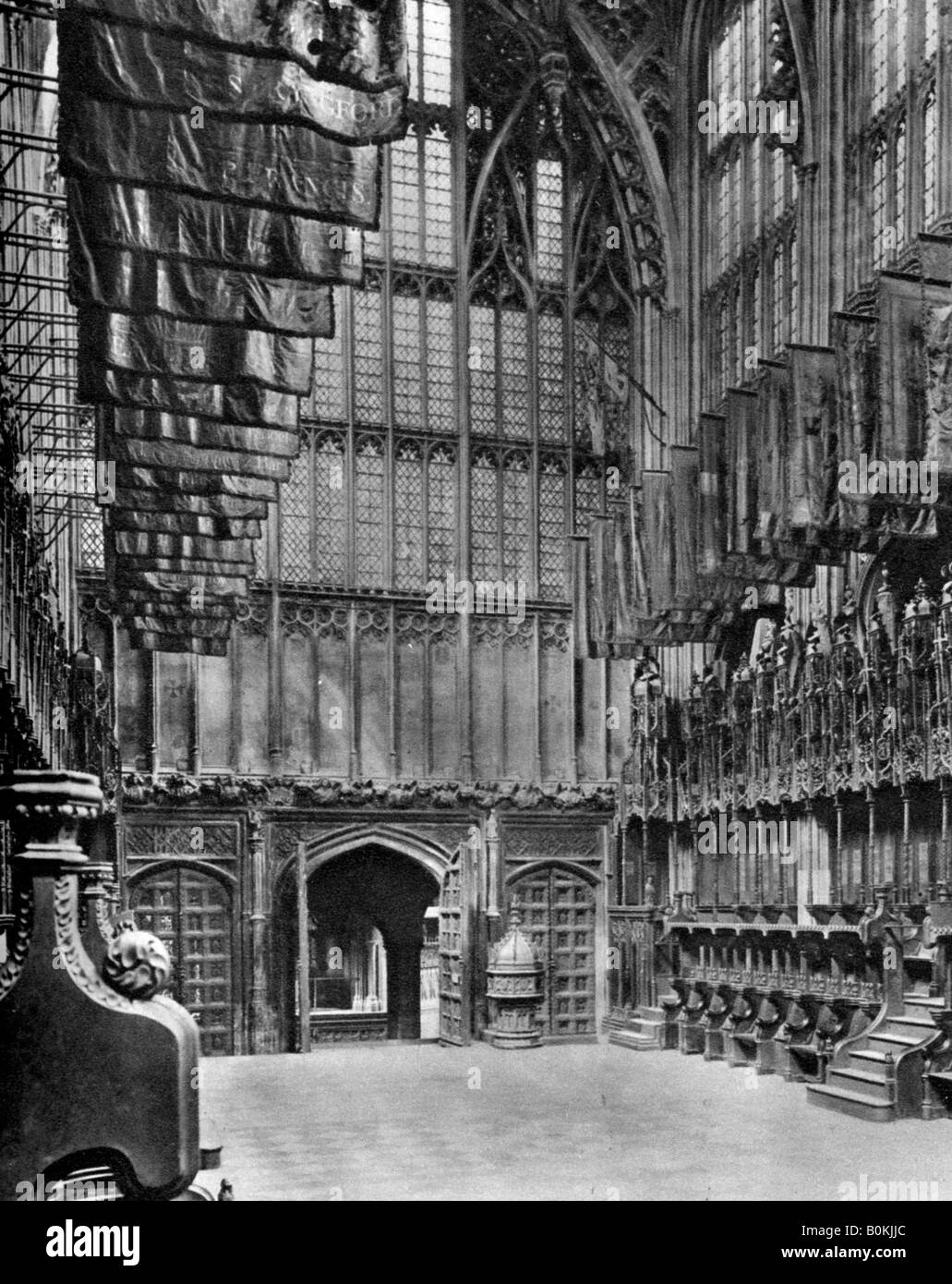 Massed banners of the Knights of the Bath in Henry VII's Chapel ...