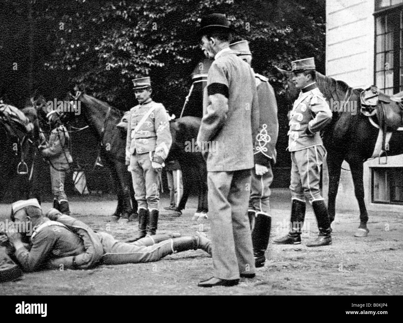 Testing the new repeating rifle, 1908.Artist: Queen Alexandra Stock ...