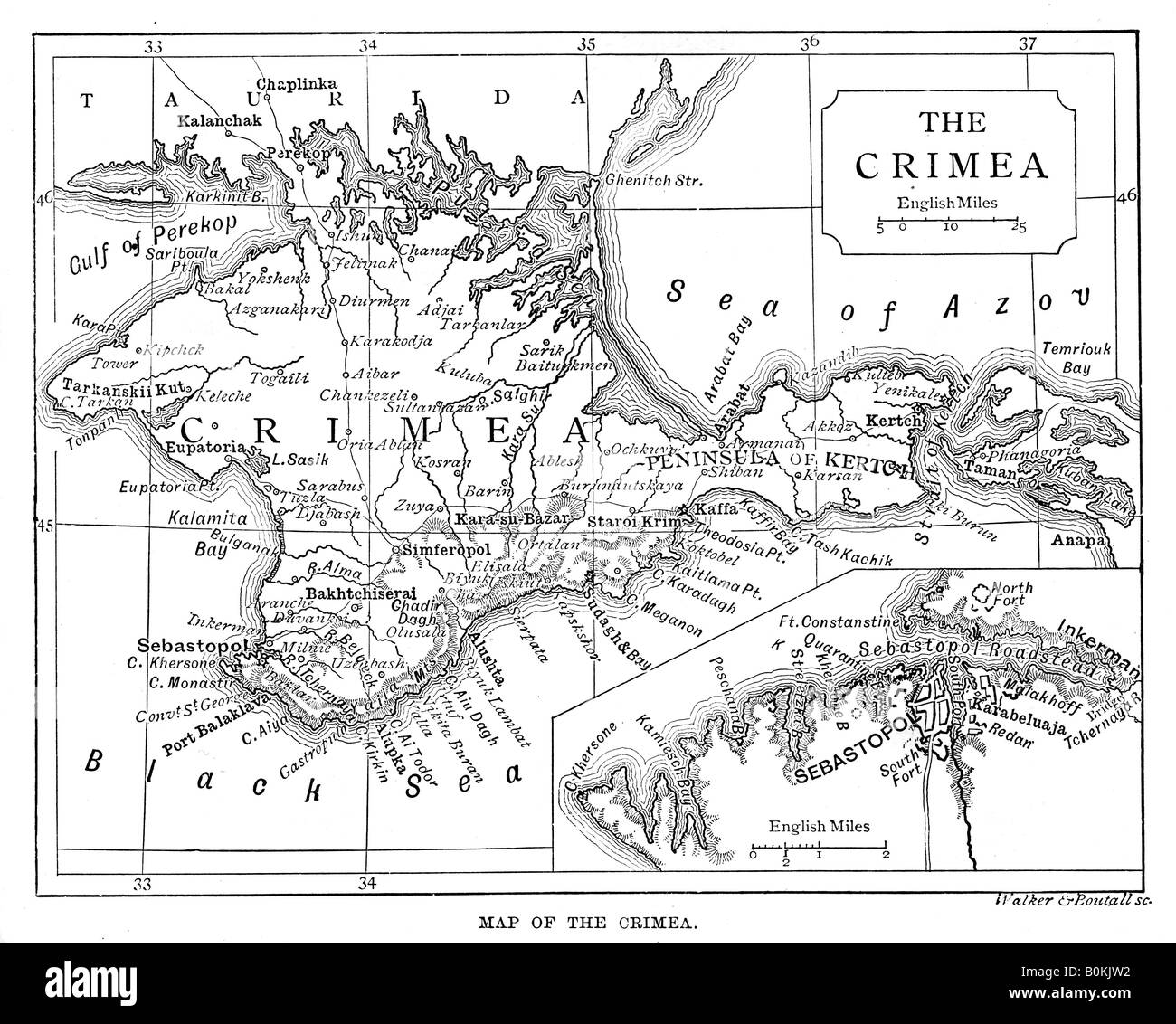 Crimea 19th century map hi-res stock photography and images - Alamy