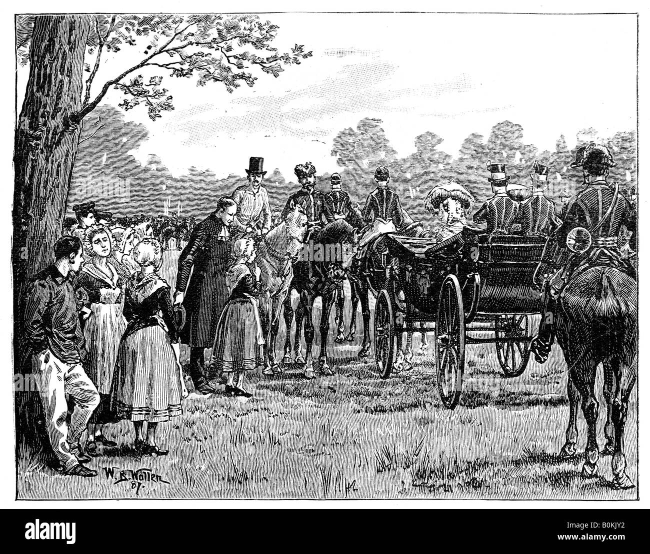 The Queen at the Fete in the Forest of St Germain, France, mid-late ...