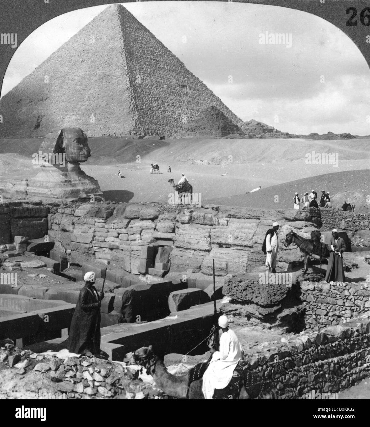 'Ruins of the granite temple, the Sphinx and Great Pyramid, Egypt ...