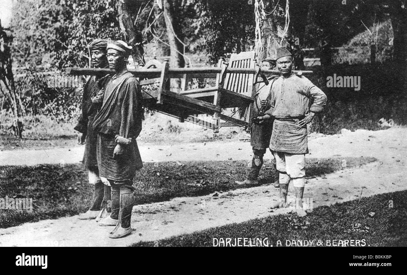 'Dandy and Bearers, Darjeeling', India, early 20th century. Artist ...