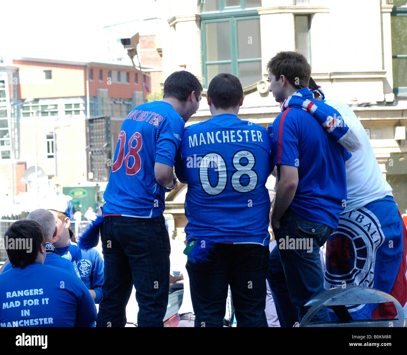 rangers football supporters in manchester Stock Photo - Alamy