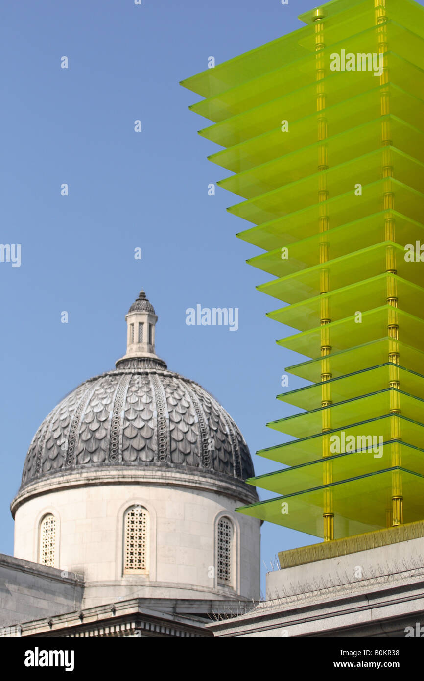 London The National Gallery art museum in Trafalgar Square with modern ...