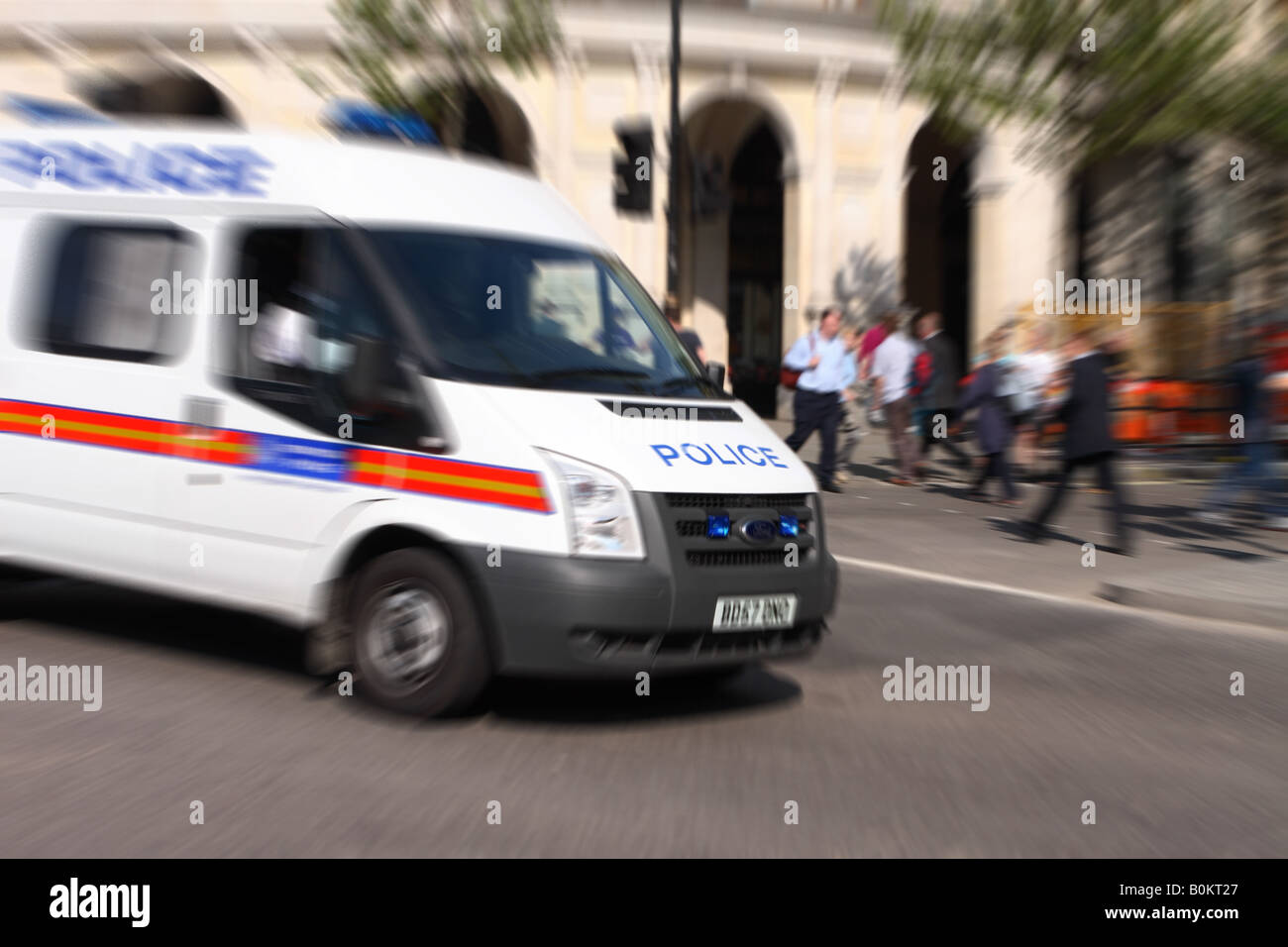 London Metropolitan Police service Transit van vehicle with blur motion ...