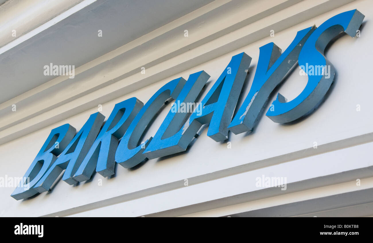 Barclays Bank sign logo Stock Photo - Alamy