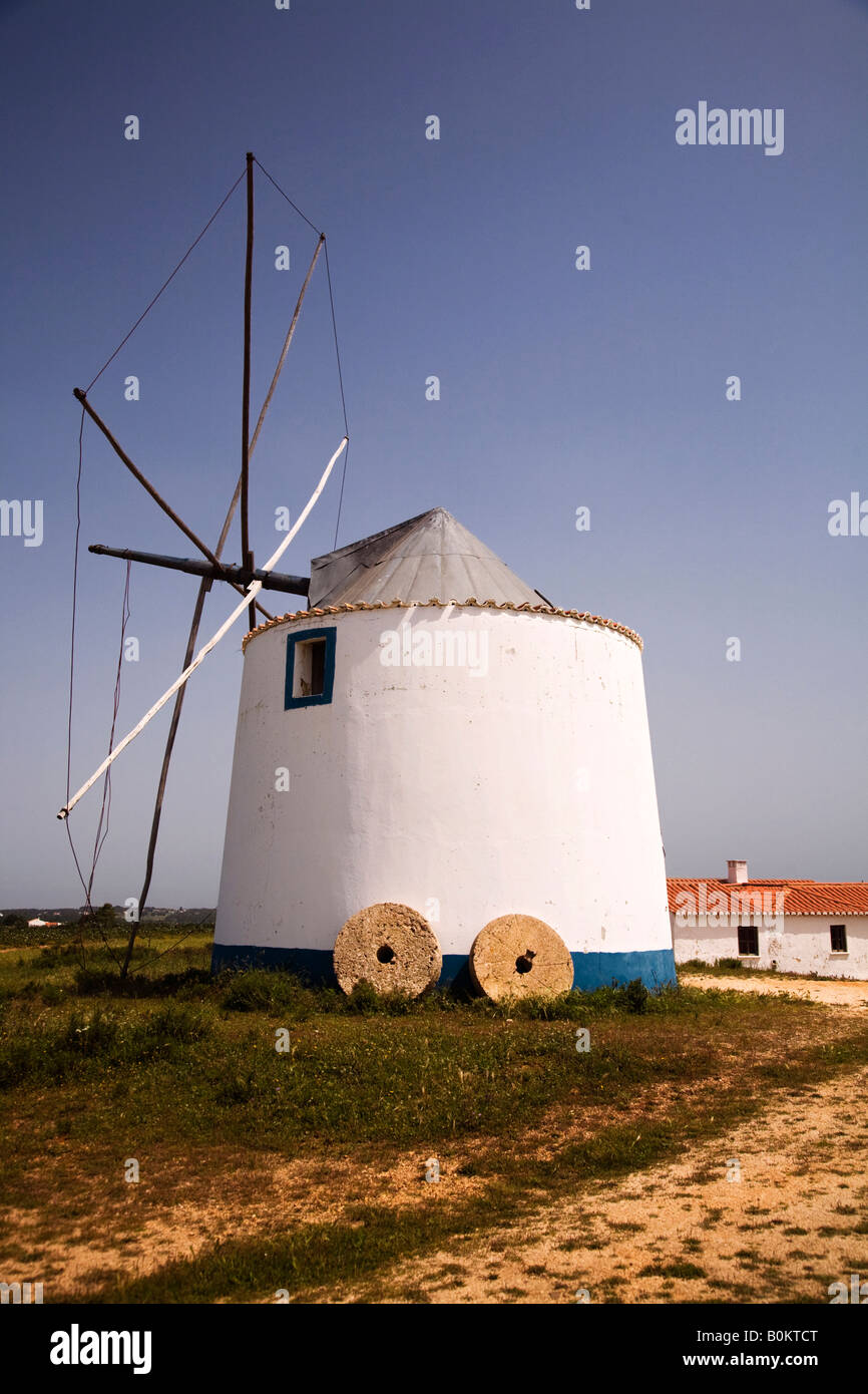 Windmill in countryside,Portugal,England Stock Photo - Alamy