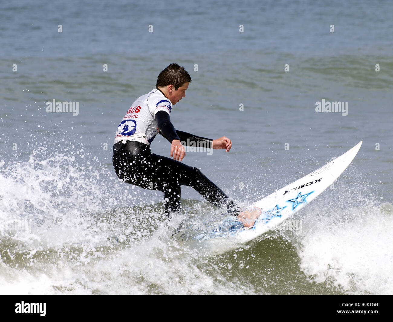 Junior competitor at the Christian Surfers UK Widemouth Bay Surf ...